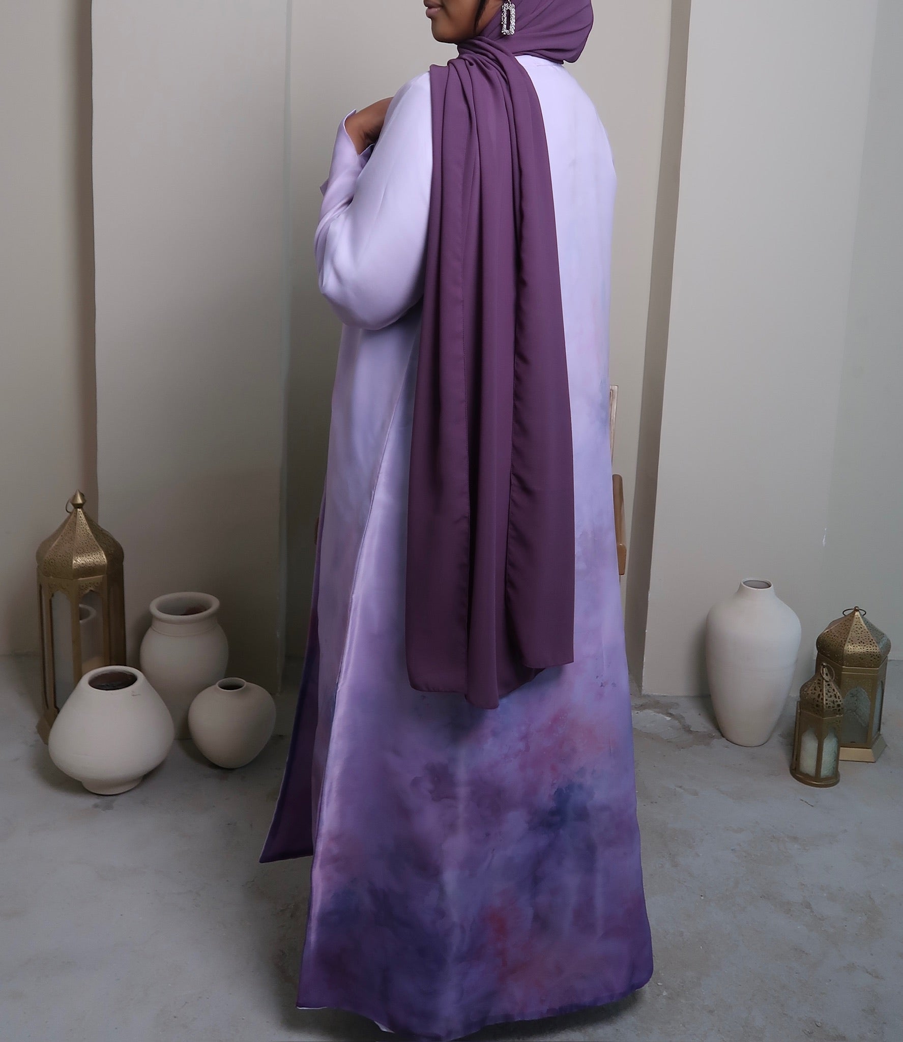 Purple Water Color Abaya – Hilac Beauty Natural